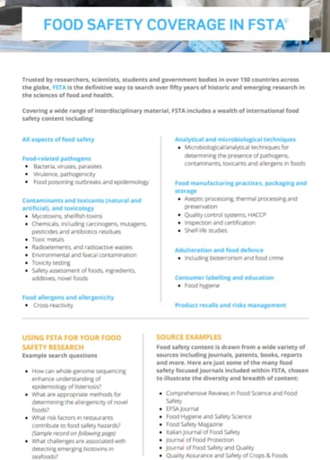 FSTA - Database Subject Coverage